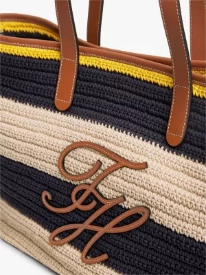 Tommy Hilfiger Stripe-pattern Logo-patch Tote Bag