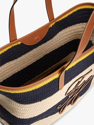 Tommy Hilfiger Stripe-pattern Logo-patch Tote Bag