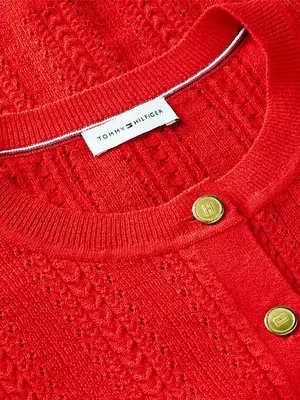 Tommy Hilfiger Cable-knit Short-sleeve Cardigan