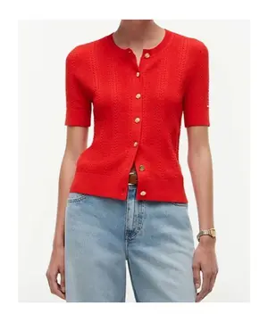 Tommy Hilfiger Cable-knit Short-sleeve Cardigan