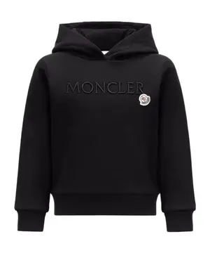Moncler Logo Embroidered Hoodie - Black