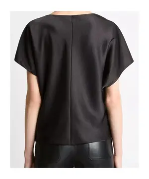 Vince Draped Satin Dolman-sleeve Blouse
