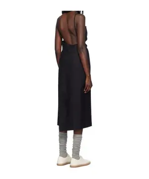 BASERANGE Yumi Apron Silk Midi Dress