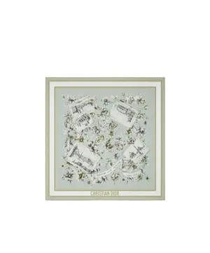 Dior Souvenir De Rome 90 Square Scarf - Gray