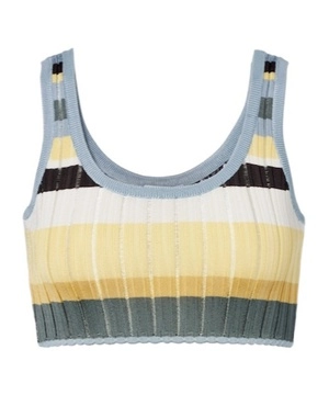 Alaïa Striped Cropped Tank Top - Multicolor