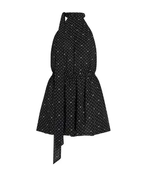Karl Lagerfeld Polka-dot Halter-neck Playsuit - Wave Dot-black