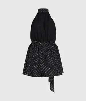 Karl Lagerfeld Polka Dot Halter Neck Playsuit