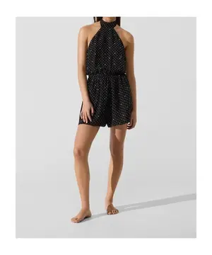 Karl Lagerfeld Polka Dot Halter Neck Playsuit