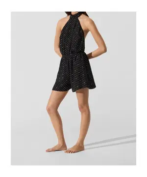 Karl Lagerfeld Polka Dot Halter Neck Playsuit