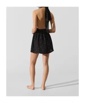 Karl Lagerfeld Polka Dot Halter Neck Playsuit