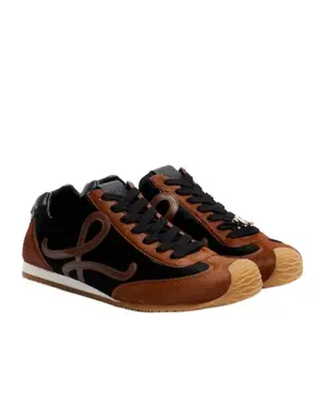 Loewe Leather-trimmed Calf Hair Sneakers - Black