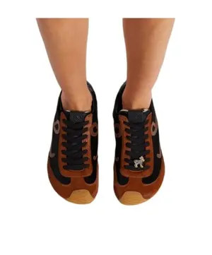 Loewe Calf Hair And Leather Trimmed Sneakers