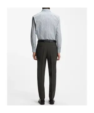 Hugo Boss Micro-pattern Curved-hem Shirt