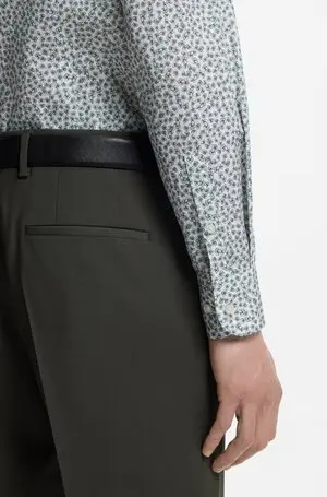 Hugo Boss Micro-pattern Curved-hem Shirt