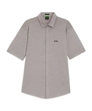 Hugo Boss Regular-fit Cotton Shirt With Performance Features