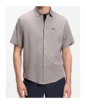 Hugo Boss Regular-fit Cotton Shirt With Performance Features