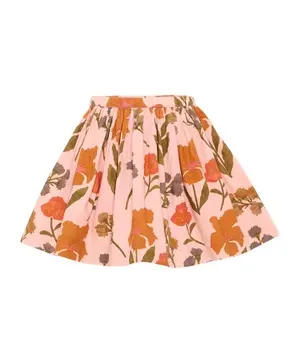 Bonpoint Floral Print Pleated A-line Skirt - Pink