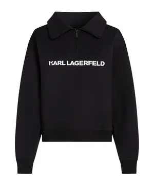Karl Lagerfeld Quarter-zip Logo Print Sweatshirt