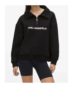 Karl Lagerfeld Quarter-zip Logo Print Sweatshirt