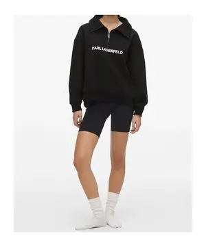 Karl Lagerfeld Quarter-zip Logo Print Sweatshirt