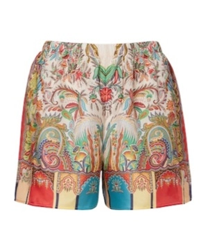 Etro Paisley Silk Satin Shorts - Multicolor