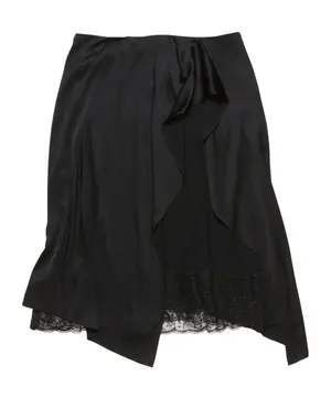 Acne Studios Ruffled Lace-trim Midi Skirt - Black