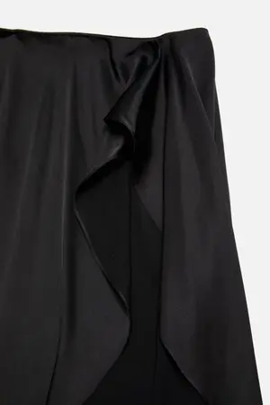 Acne Studios Ruffled Lace-trim Midi Skirt - Black