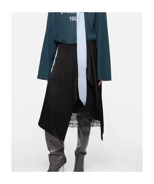 Acne Studios Ruffled Lace-trim Midi Skirt - Black