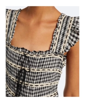 Rixo Chandra Checked Cotton Midi Dress