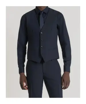 ANTONY MORATO Slim Fit Waistcoat In Stretch Viscose Blend