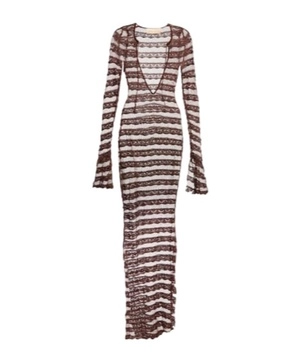 AYA MUSE Semi-sheer Lace Maxi Dress