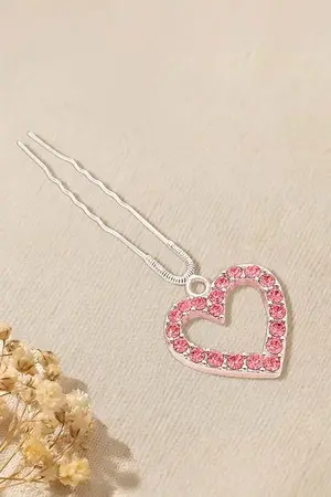 HAIR DRAMA CO Crystal Heart U Pin