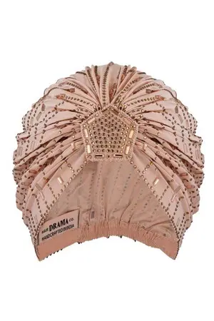 HAIR DRAMA CO. Sahara Glow Crystal Headwrap - Beige