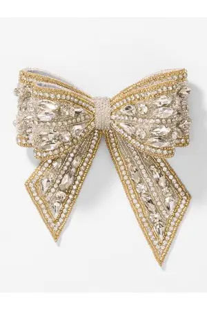 HAIR DRAMA CO Embellished Crystal Hair Bow Barrette Clip
