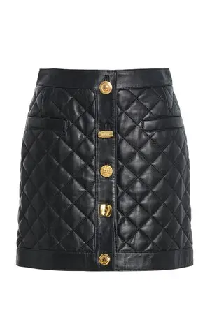 Françoise Gracie Leather Mini Skirt - Black