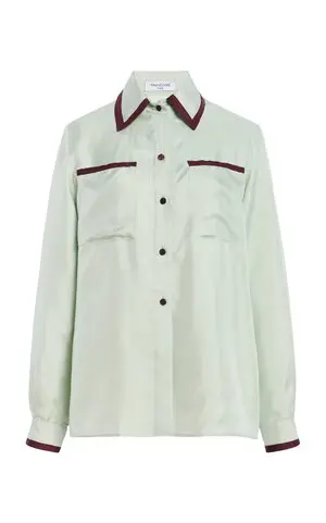 Françoise Fanny Silk Shirt - Green