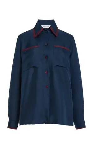 Françoise Fanny Silk Shirt - Navy