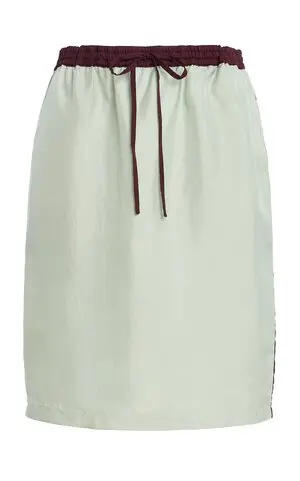 Françoise Fanny Silk Midi Skirt - Green