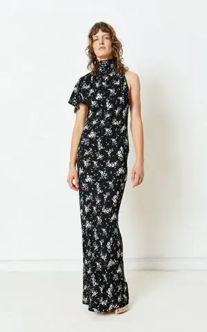 Françoise Karlie Floral Maxi Dress - Black