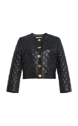 Françoise Gracie Leather Jacket - Black