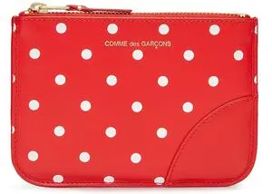 Comme Des Garçons Sa8100pd Wallet Polka Dots - Red