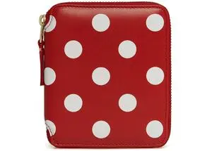 Comme Des Garçons Sa2100pd Wallet Polka Dots - Red