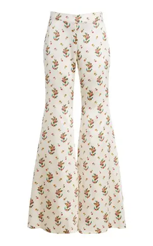 Françoise Zaoua Silk-blend Pants - Floral