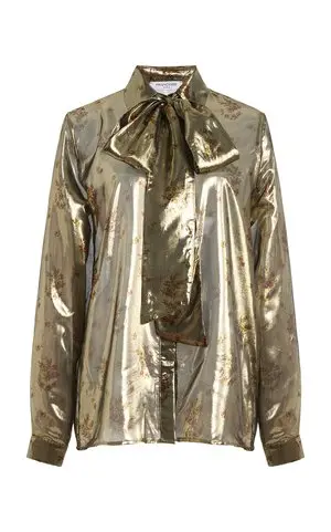Françoise Nokia Silk-lurex Shirt - Gold