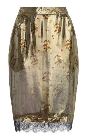 Françoise Layla Silk-lurex Skirt - Gold