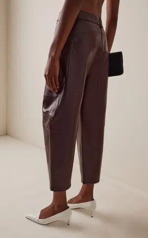 Françoise Gaia Leather Barrel-leg Pants