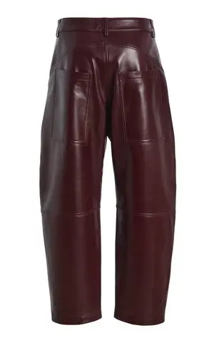 Françoise Gaia Leather Barrel-leg Pants
