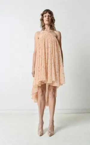 Françoise Diana Cotton-blend High-low Dress - Light Pink