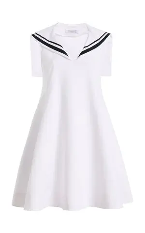 Françoise Claudia Cotton-blend Mini Dress - White