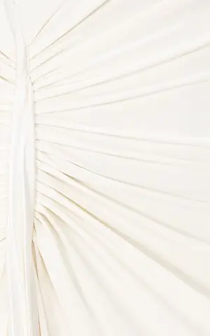 MARMAR HALIM Strapless Crepe Maxi Dress With Satin Detail And Scarf - Ivory